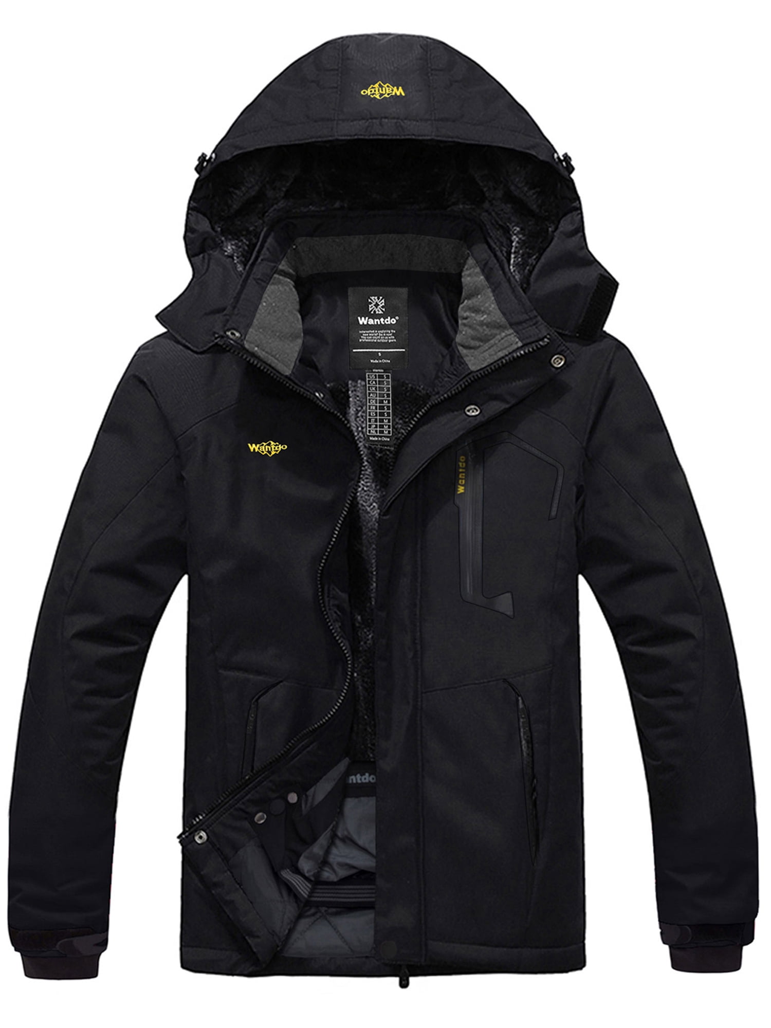 Wantdo Men's Big and Tall Snow Coat Waterproof Ski Jacket Windproof Ski ...