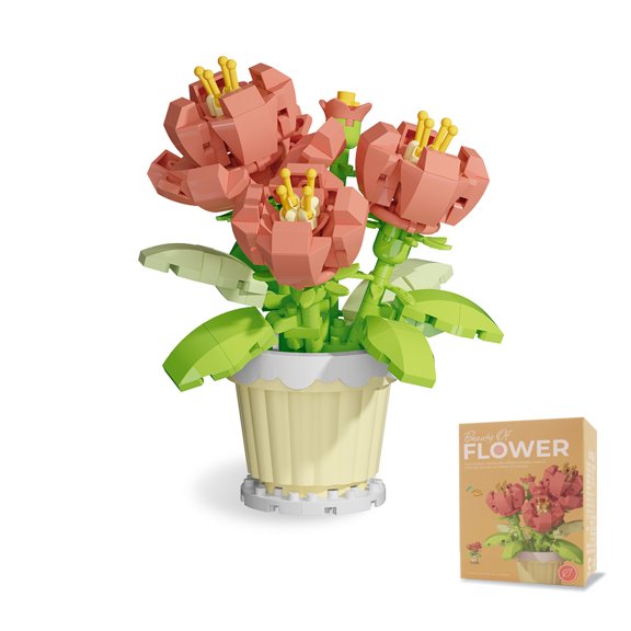 TRANSLINK Flower Building Blocks Toy for Home Decor and Display ...