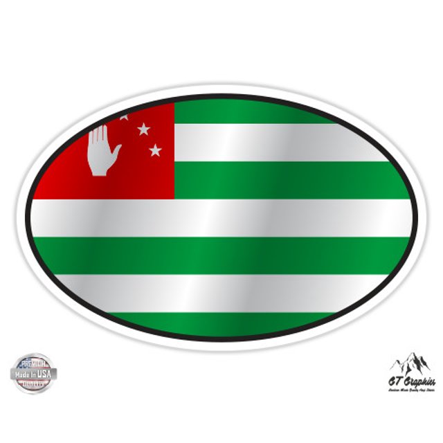 Abkhazia Flag Oval - 12" Vinyl Sticker Waterproof Decal - Walmart.com