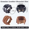 2Pcs 2 Colors Cowhide Cord Wide Cord Bracelets with Alloy Findings ...