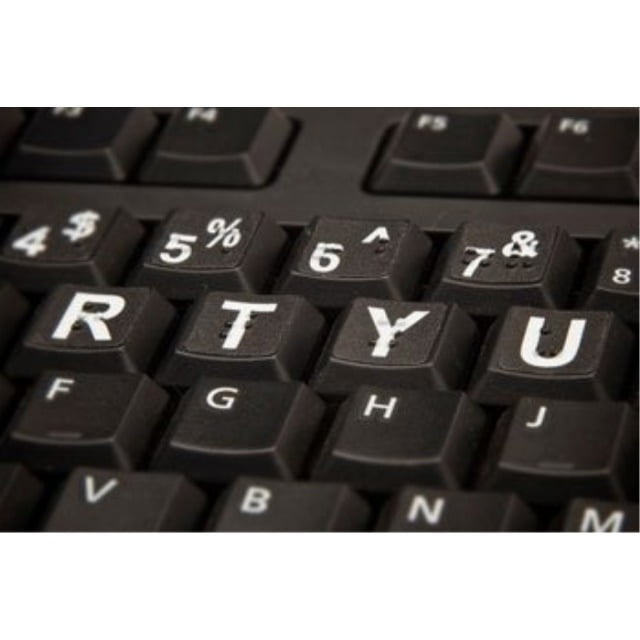large print-braille keyboard labels- white on blk - Walmart.com