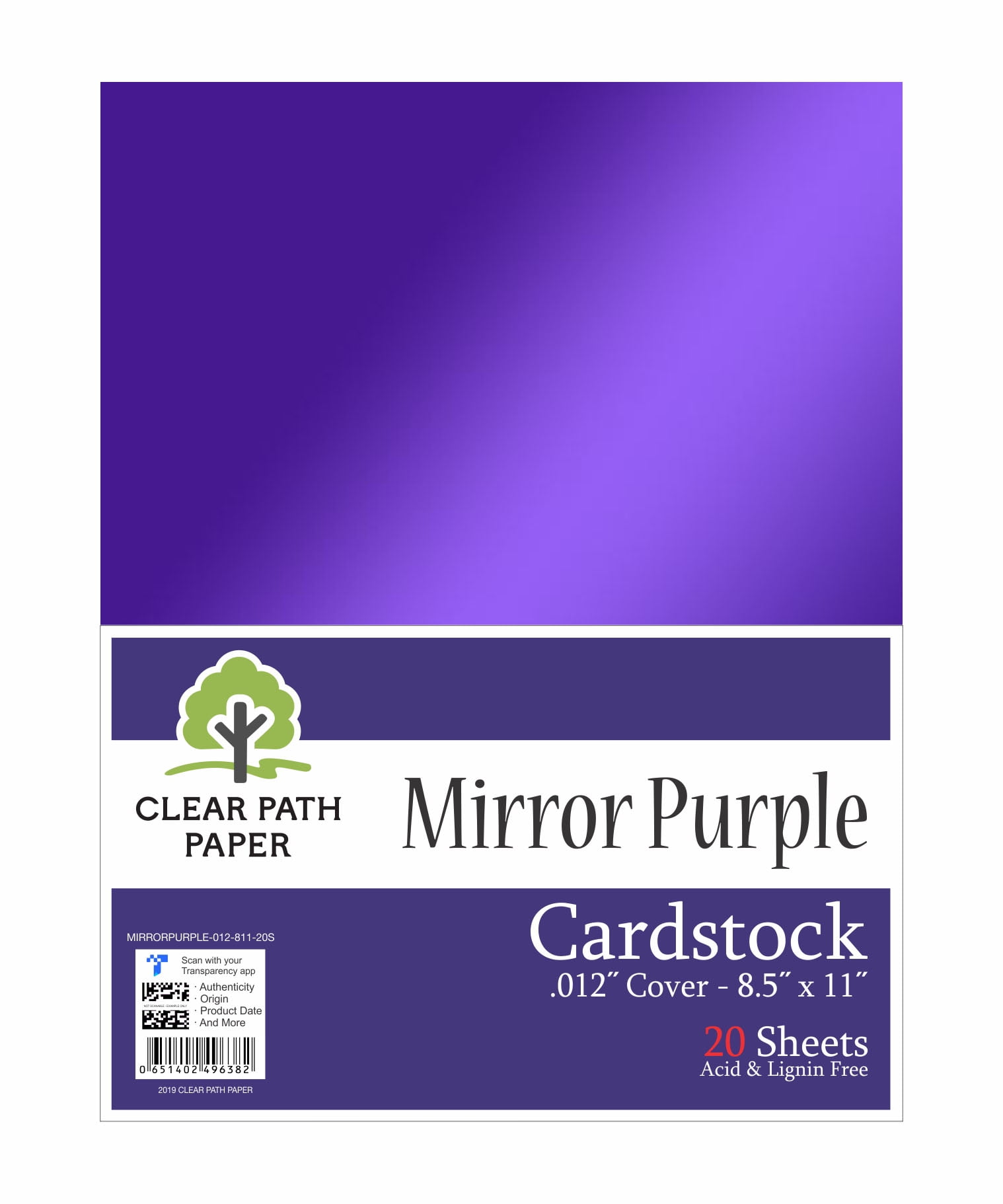 Mirror Purple Cardstock - 8.5 x 11 inch - .012" Thick - 20 Sheets ...