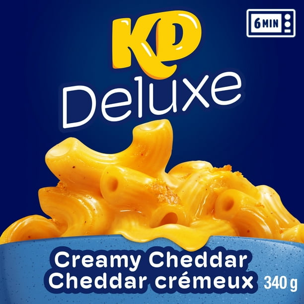 KD Deluxe Creamy Cheddar Macaroni and Cheese Frozen Dinner, 340g Box ...