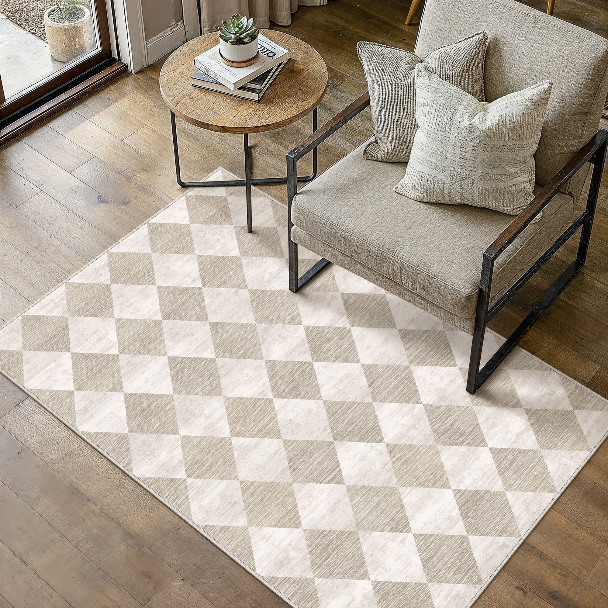 Click here for Berthmeer 3x5 Small Washable Geometric Rhombus Che... prices