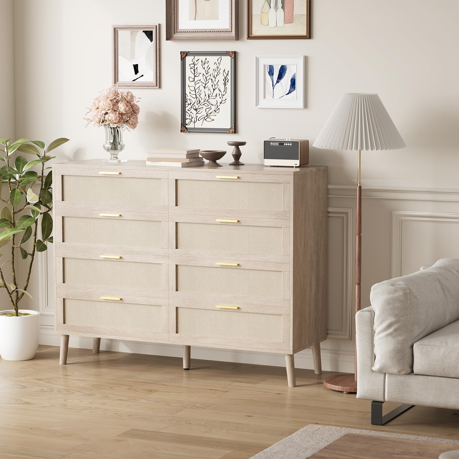 Click here for Glorystar 8 Drawer Rattan Dresser  47.2 X 15.7 X 3... prices