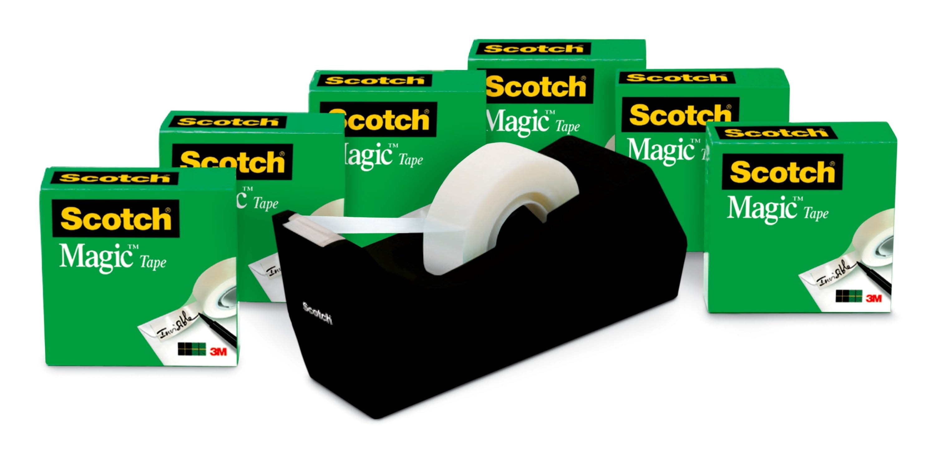 Scotch Magic Tape, Clear, 3/4′ x 1000′, 6 Rolls with Dispenser