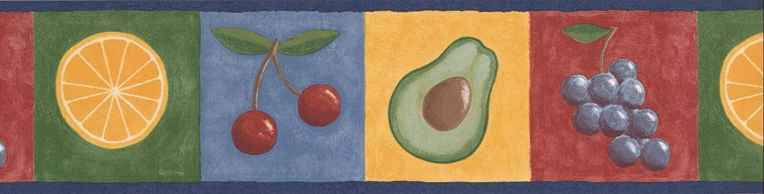 Concord Wallcoverings Decorative Cute & Colorful Fruits Wallpaper ...