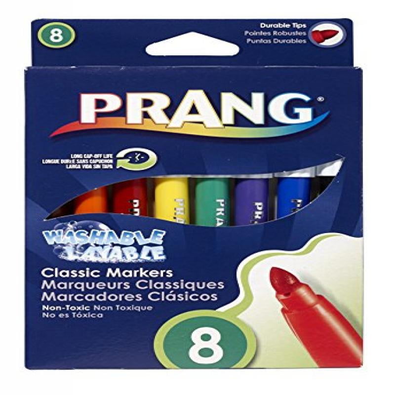 Prang Washable Art Markers, Bullet Tip, Assorted Colors, 8 Count (80680 ...