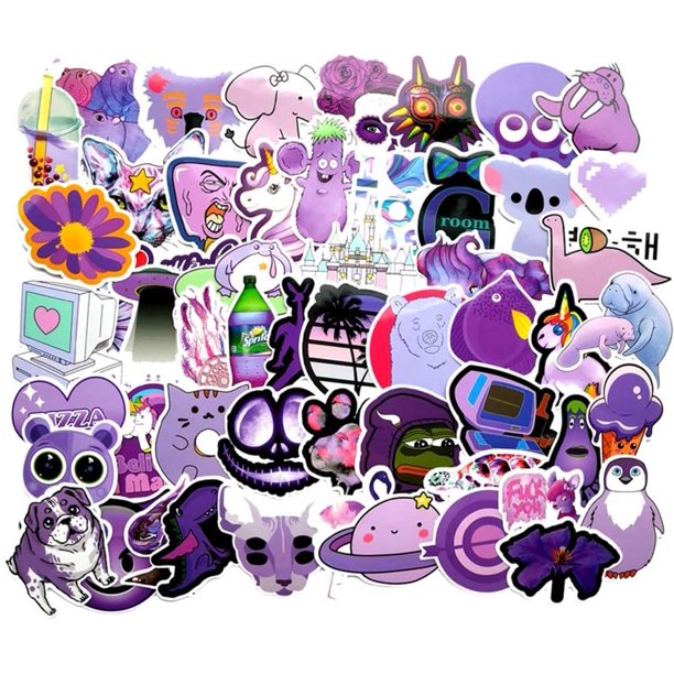 60-Pcs PVC Stickers Vinyl One Piece Laptop Car Decals Waterproof ...