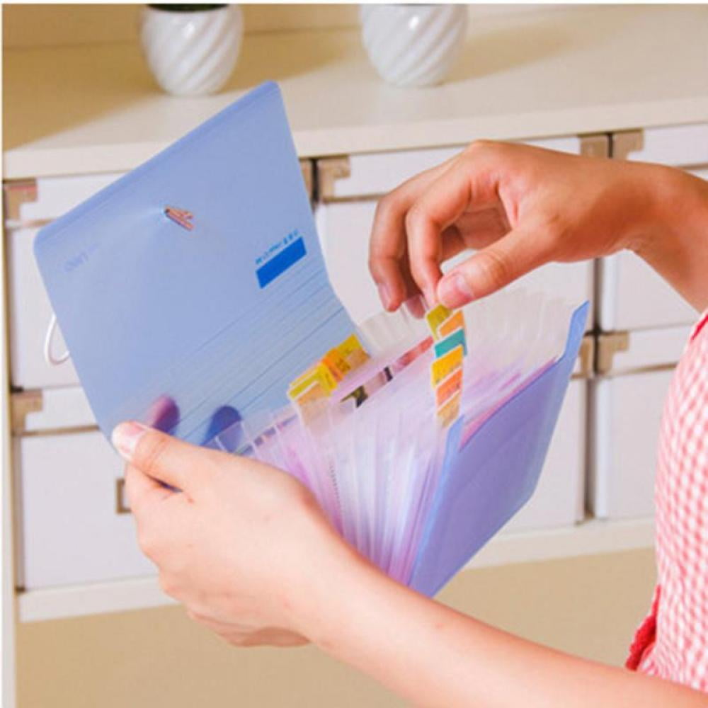 Expanding Check Cheque Bill File Folder with 13 Pockets Portable Coupon ...