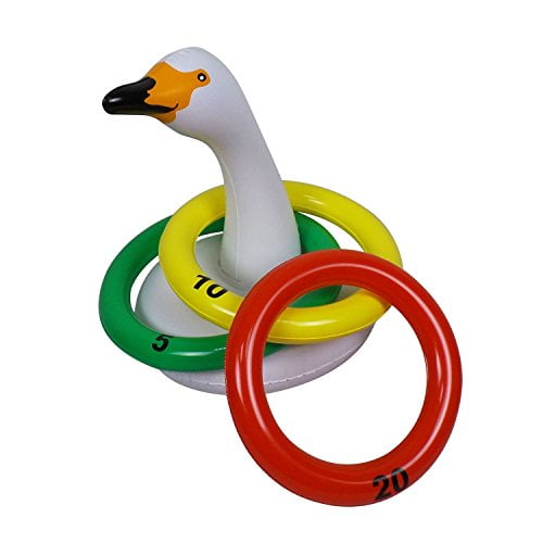 Jet creations Inflatable Swan Ring Toss game, 20 inch Tall , White ...