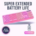 Restored KLIM Chroma Wireless Gaming Keyboard with RGB Backlight, Pink ...