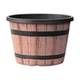 Chamoist Rustic Walnut Brown Wood-Effect Plastic Plant Pot, Whiskey ...