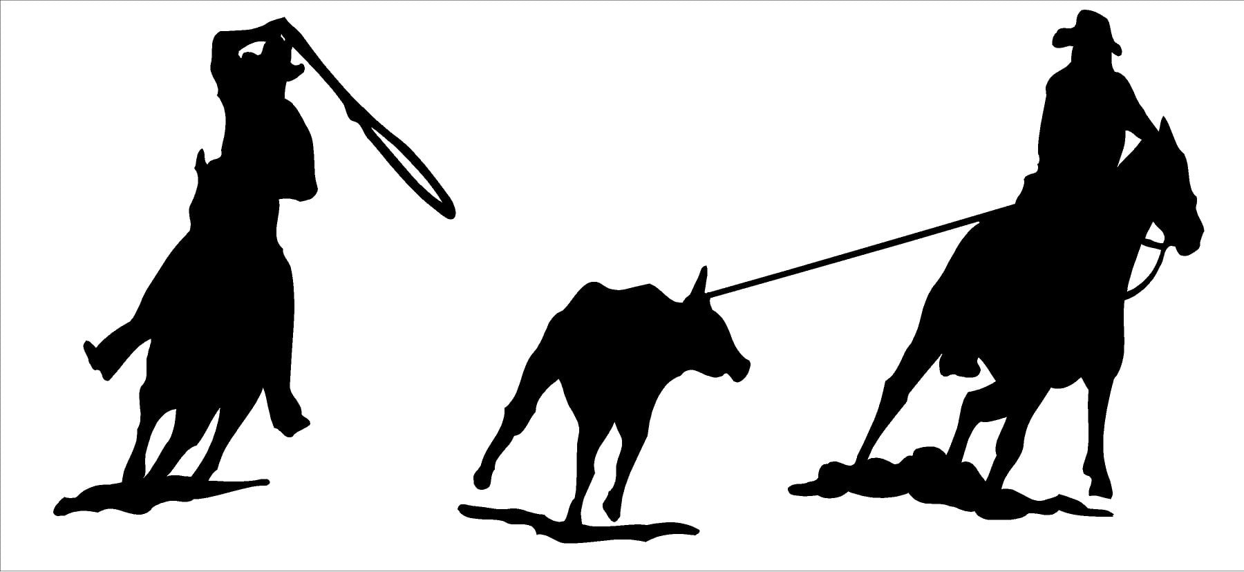 Western Rodeo Team Roping Heading and Heeling Edible Cake Topper Image ...