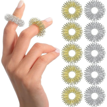 12 Pieces Spiky Sensory Finger Rings, Spiky Finger Ring/acupressure ...