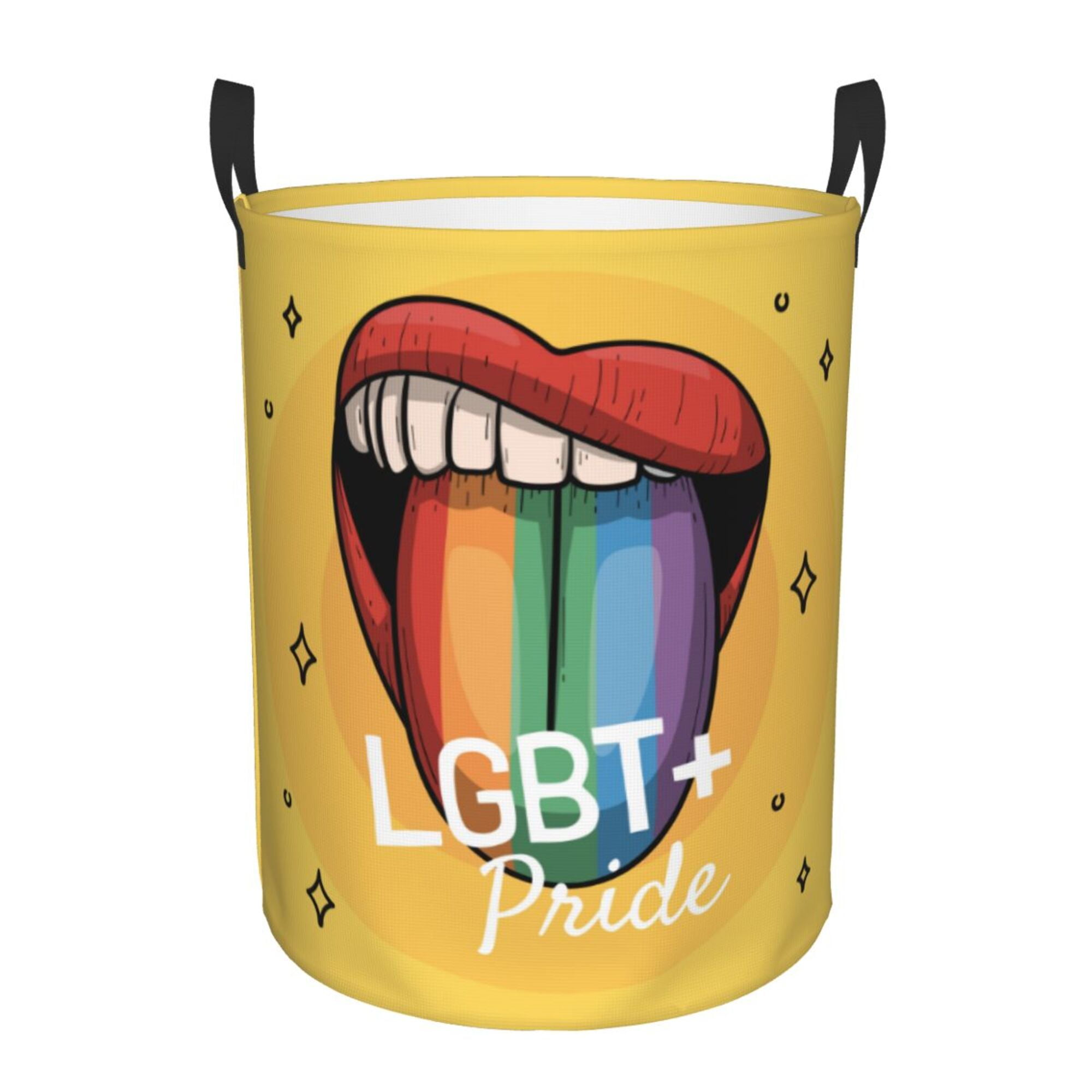DouZhe Waterproof Collapsible Large Laundry Baskets, Rainbow Lips Lgbt ...