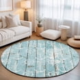 Coastal Compass Anchor Seamless Round Rug 3ft Nautical Shabby Wood ...
