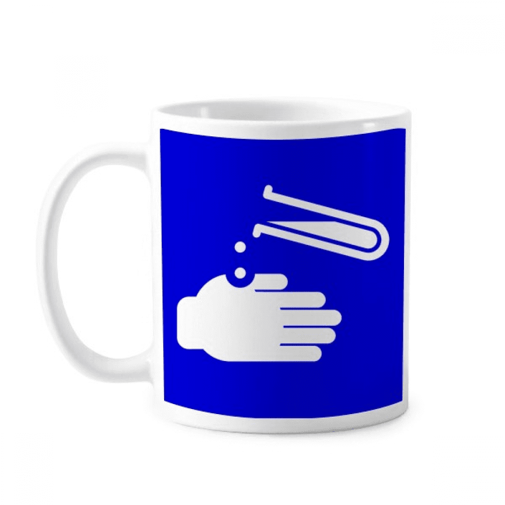 Corrosion Blue Square Warning Mark Mug Pottery Cerac Coffee Porcelain ...