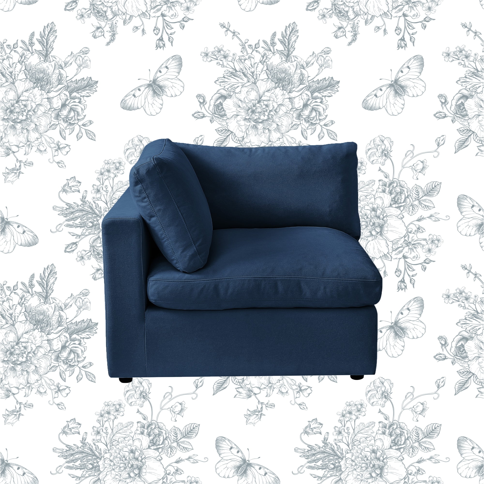 Rustic Manor Saniyah Navy Linen Modular Left Arm Sofa Seat - Walmart.com