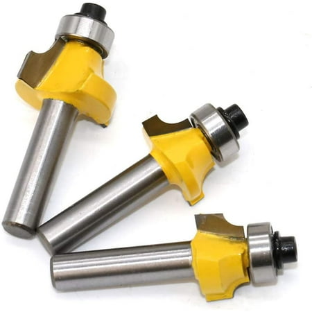 3 Piece Rounding Cutter Standard Router Bit Set 8 mm Shank Router Bits ...