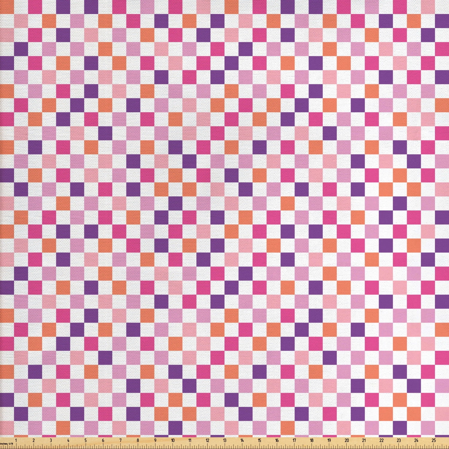 Mosaic Fabric by the Yard, Summer Colors Geometric Themed Tiny Happy ...