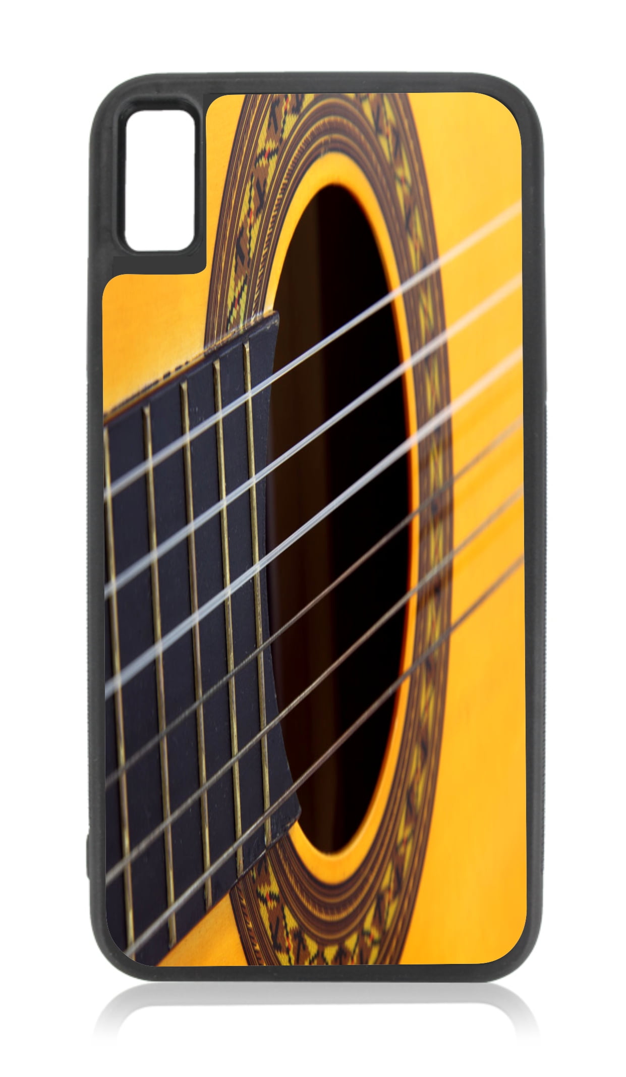 Acoustic Guitar Strings Print Design Black Rubber Case for iPhone XR ...