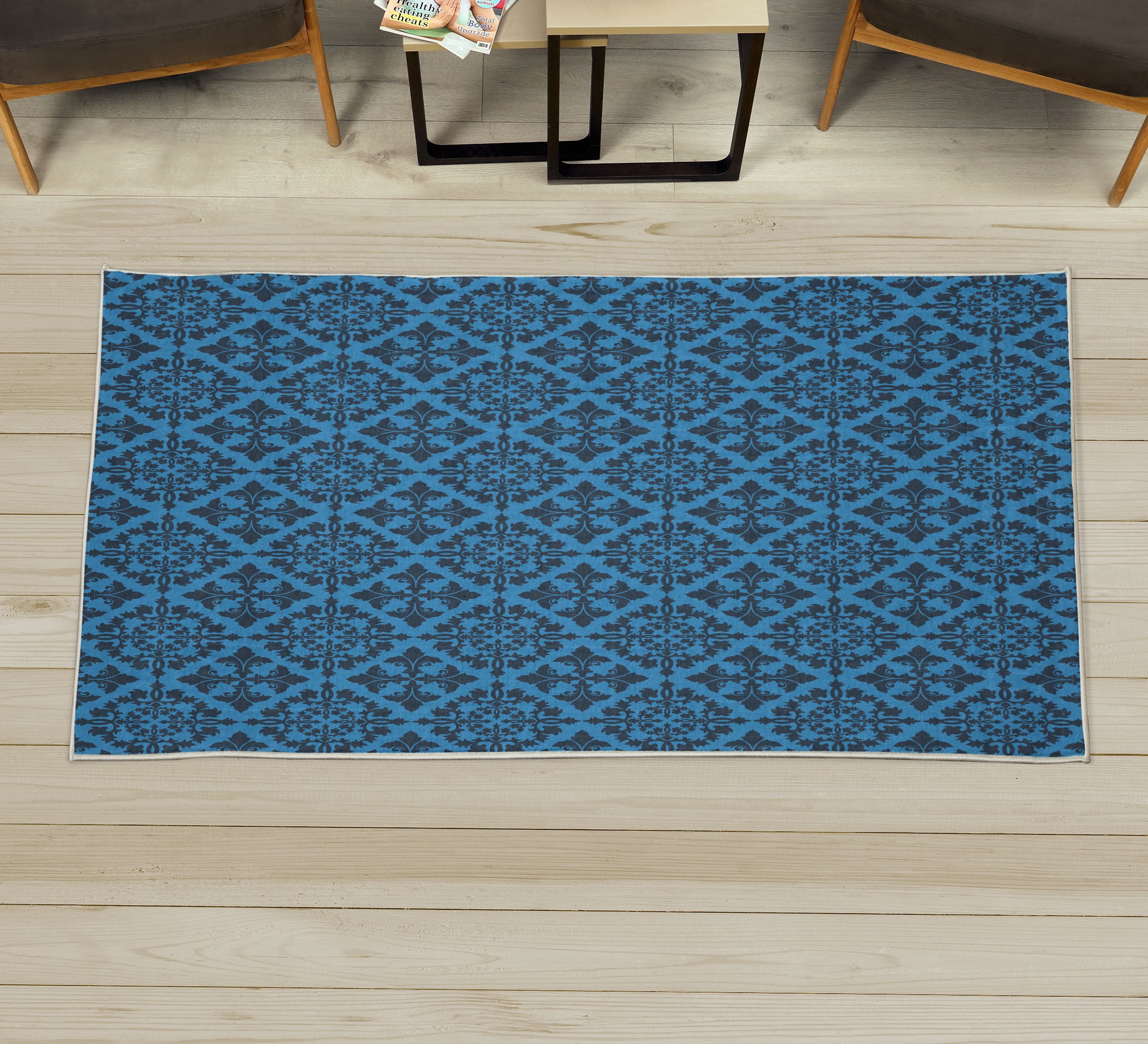 Retro Decorative Rug, Antique Victorian Floral Patterns in Modern ...