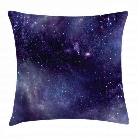 Space Throw Pillow Cushion Cover, Universe with Planet and Crescent ...