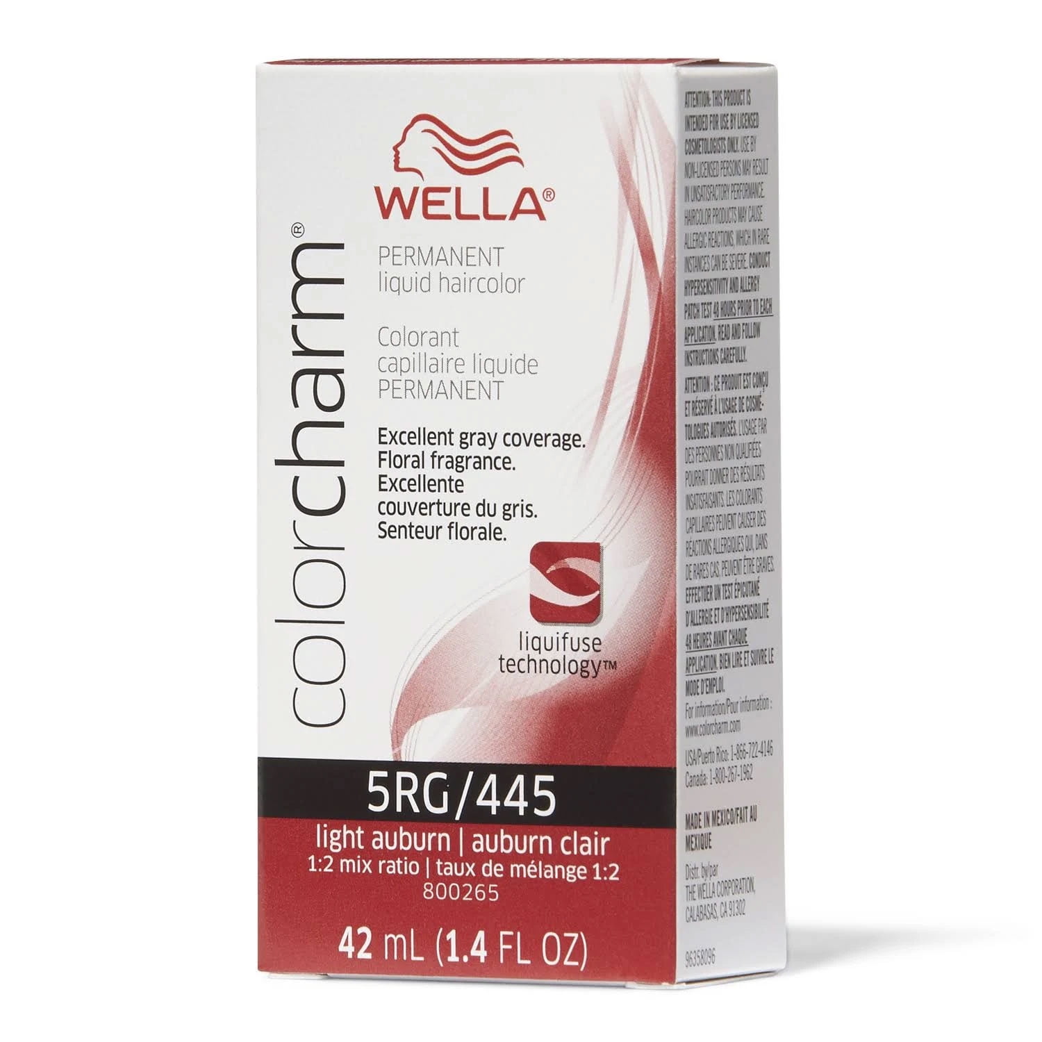 Wella Color Charm Permanent Liquid Haircolor, 5RG/445 Light Auburn, 1.4 ...