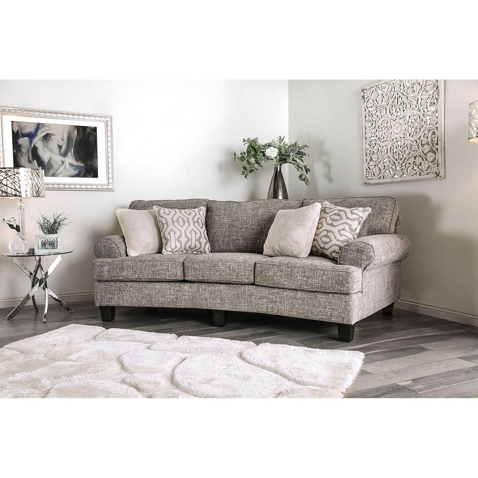 Transitional Fabric Upholstery Sofa in Brown SM8012 Pierpont by FoA ...