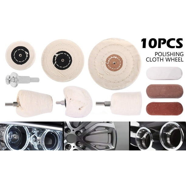 AMERTEER 10PCS Polishing Wheel Kit Buffing Wheel Pad Mop Kit with 1/4 ...