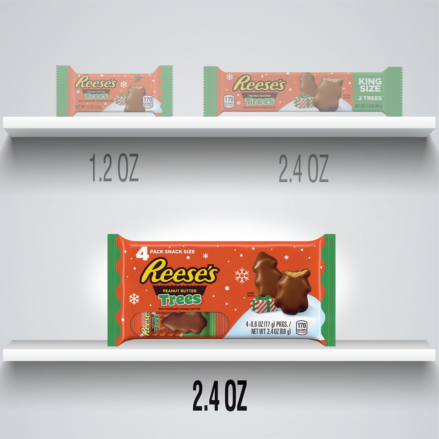 Buy REESE'S, Milk Chocolate Peanut Butter Trees Snack Size Candy ...
