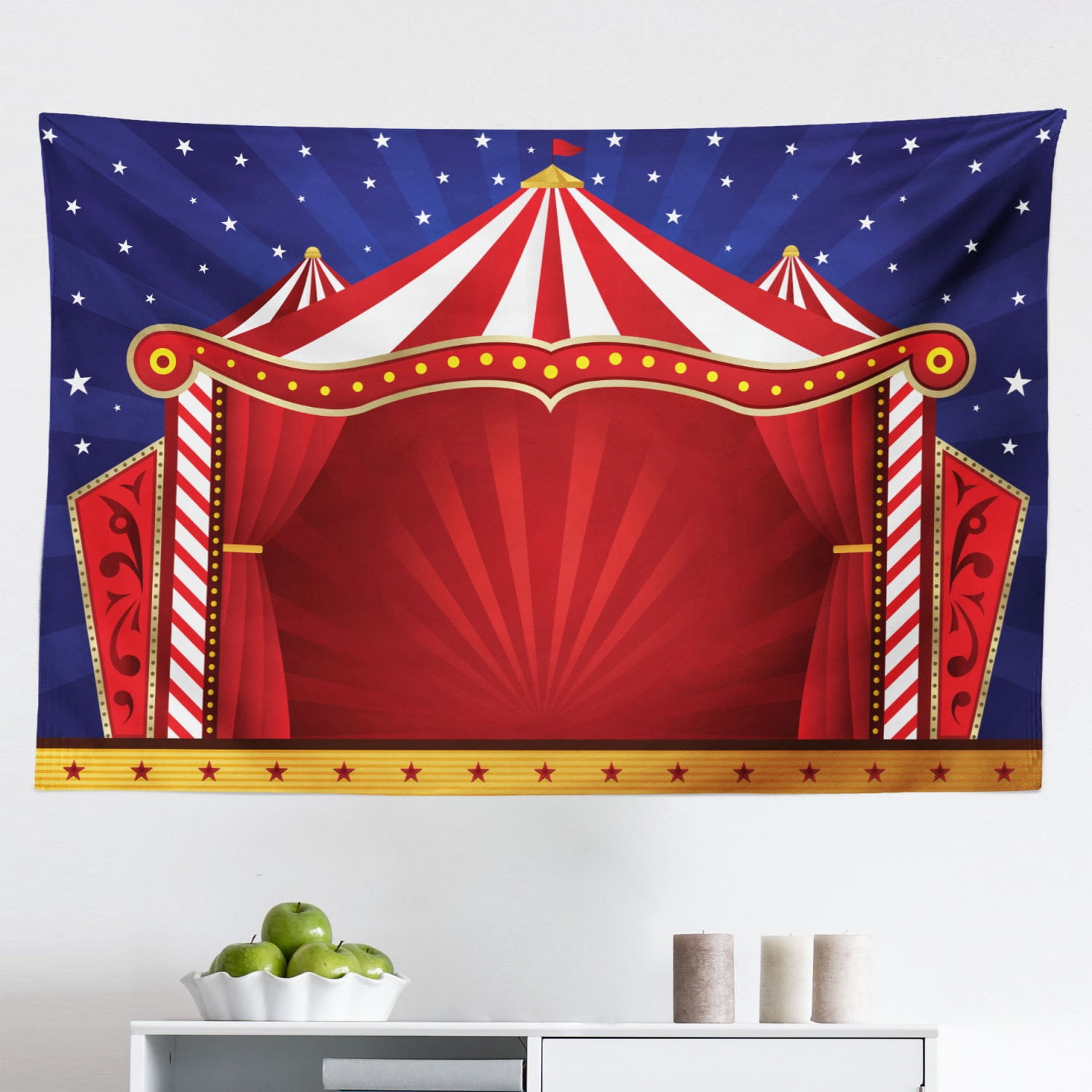 Circus Tapestry, Conceptual City Banners with Carousels Slides and ...