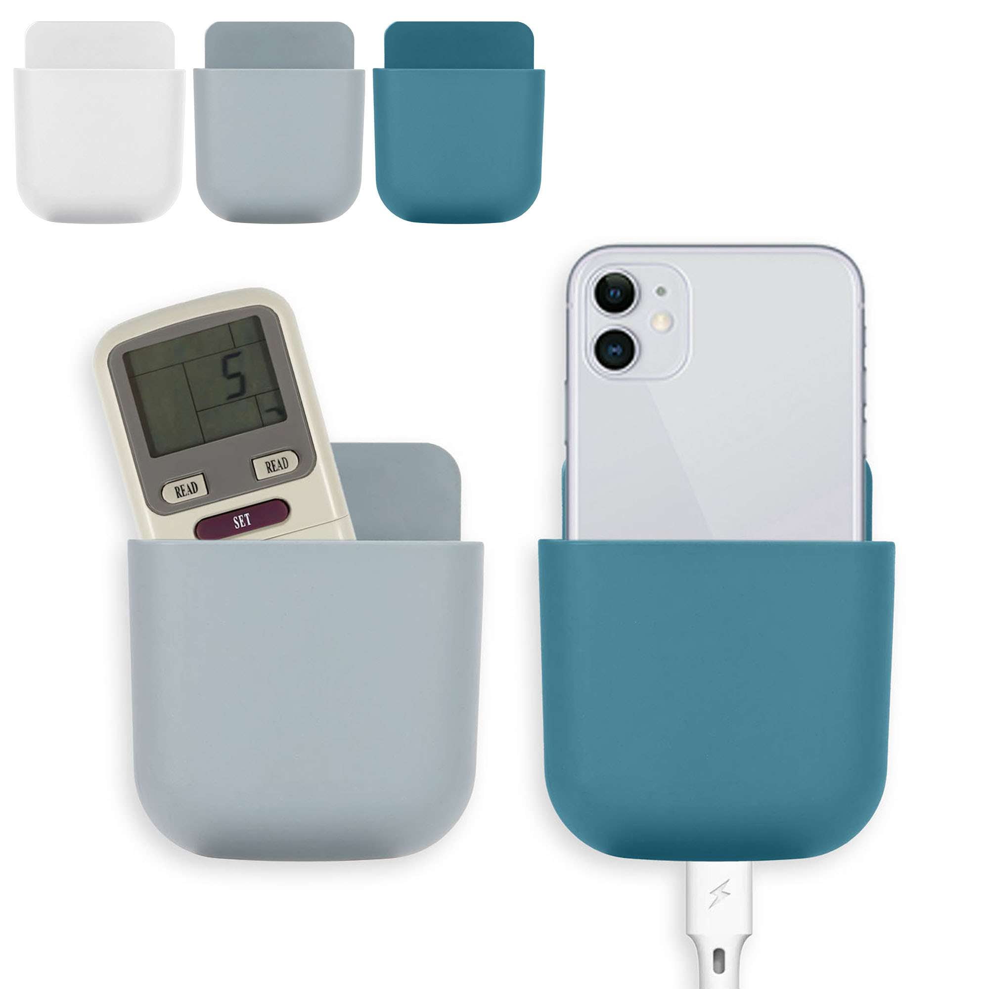 Spencer 4 Pack Remote Control Holder Wall Mount Holders Hole-Free Phone ...