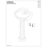 Kingston Brass VPB2034 Stuart 20-Inch Ceramic Pedestal Sink (4-Inch, 3 ...