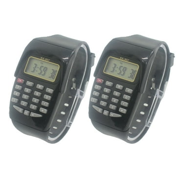 RUBBER BLACK DATA BANK CALCULATOR DIGITAL MULTIFUNCTION SMART WATCH ...