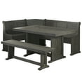 HomeStock Dining Modern Marvel Table Set , Distressed Gray Wood ...