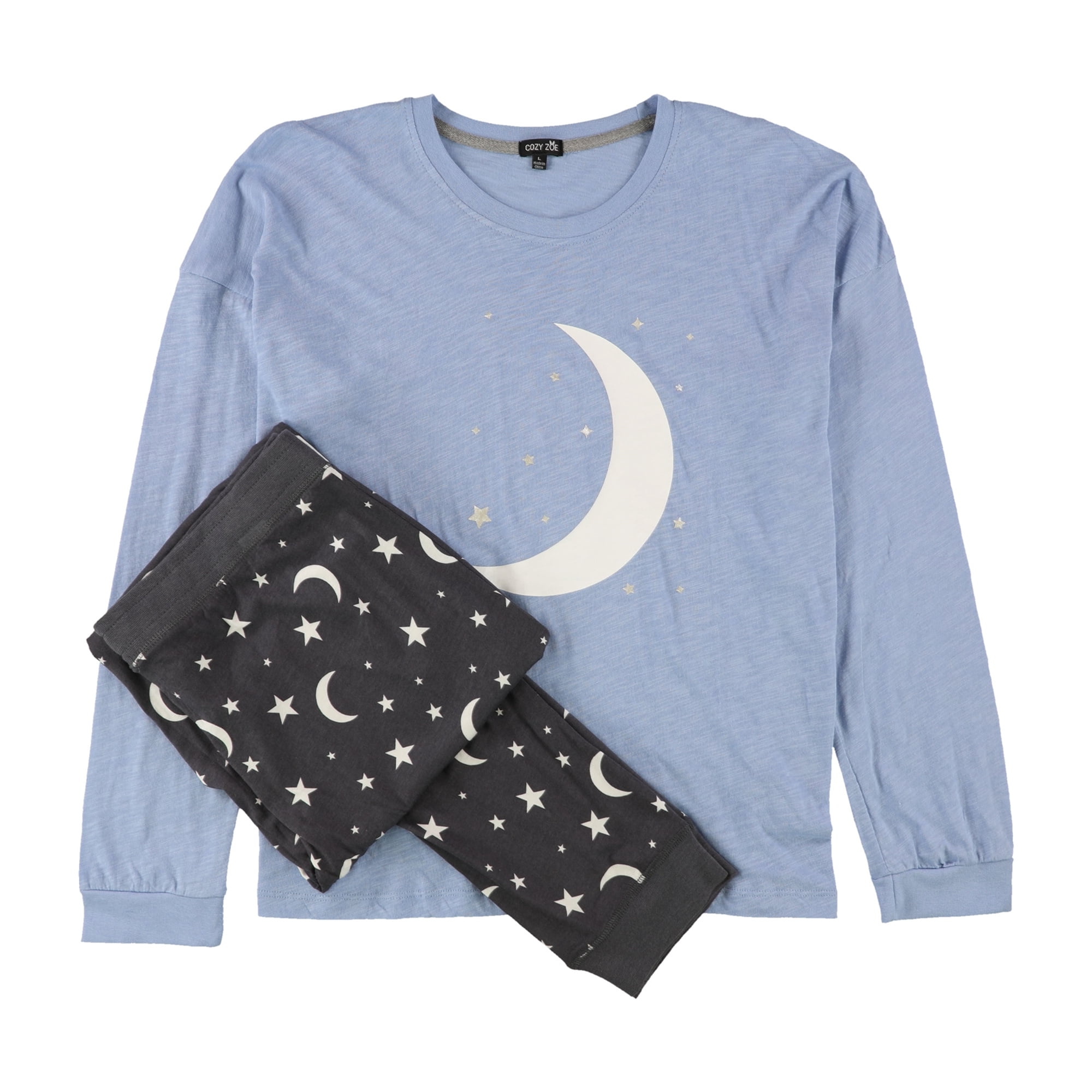 Click here for Cozy Zoe Womens Moon And Stars Pajama Set  Blue  L... prices