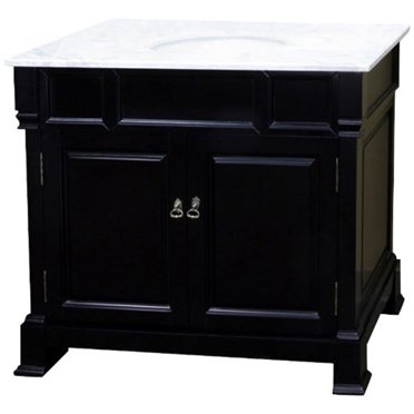 Elizabeth 42" Bathroom Vanity with Chocolate Cabinet and Carrara Marble ...