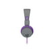 JLab Audio Neon On Ear Headphones with Universal Mic - Gray / Purple ...
