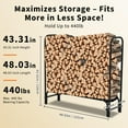 4 ft Heavy Duty Firewood Rack for Indoor & Outdoor Use, Metal Frame ...