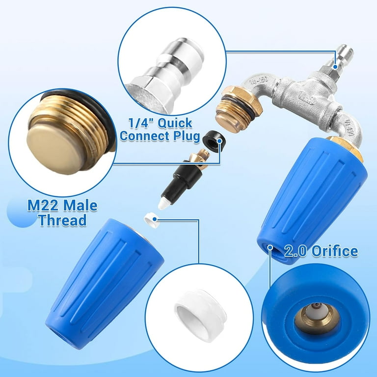 4000 PSI Turbo Nozzle Dual Turbo Pressure Washer Nozzle - 4000 PSI 360 ...