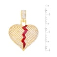 Broken Heart Pendant Gold Tone 20" Miami Cuban Chain Necklace MCP 16875 ...