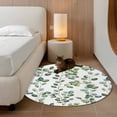 Eucalyptus Leaves Round Rug 4ft Washable Circle Entryway Rugs Non Slip ...