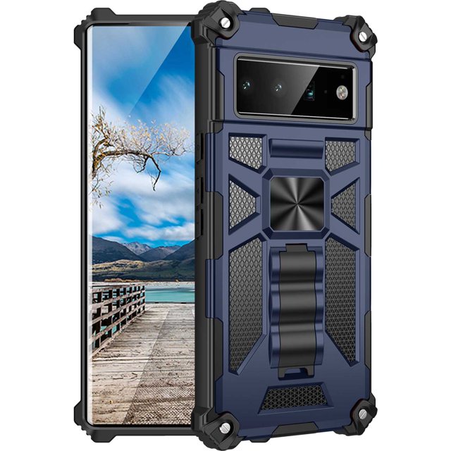 for Google Pixel 6 Case with Kickstand Military Grade PC Back Case Anti ...