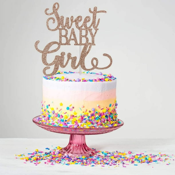 Sweet Baby Girl Cake Topper Rose Gold Glitter- Sweet Baby Girl Cake ...