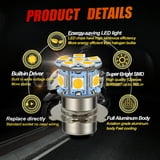 Ruiandsion P15D-25-3 LED Motorcycle Bulb Day Driving Light Warm White ...