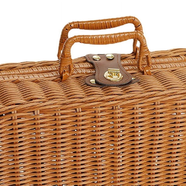 Portable Rattan Woven Box,Woven Picnic Box Plastic Rattan Picnic Box ...