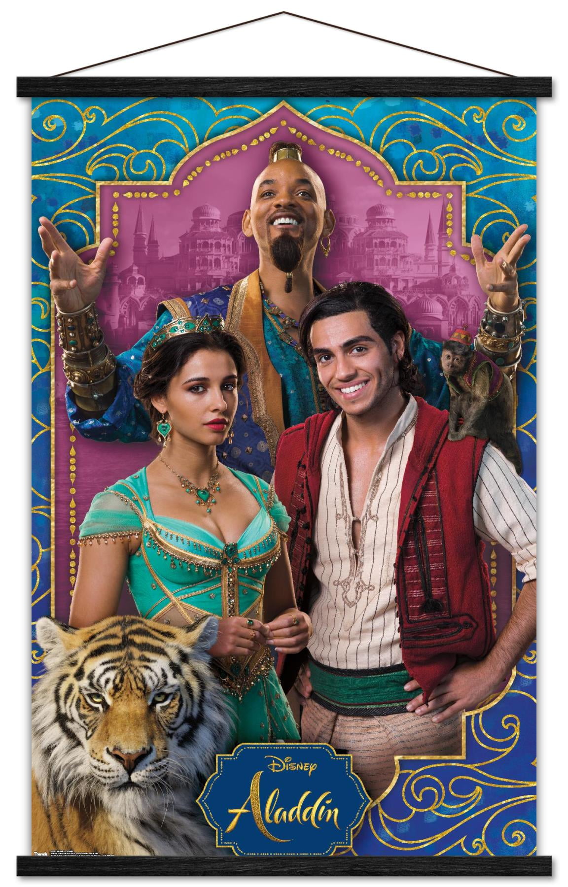 Disney Aladdin - Group Wall Poster with Wooden Magnetic Frame, 22.375 ...