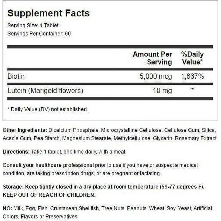 Natrol Biotin Plus With Lutein 60 Ct Walmartcom Spring Valley Kidney